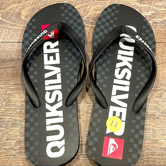 Quiksilver | Shoes | Quicksilver Flip Flops Black Mens Nwt | Poshmark
